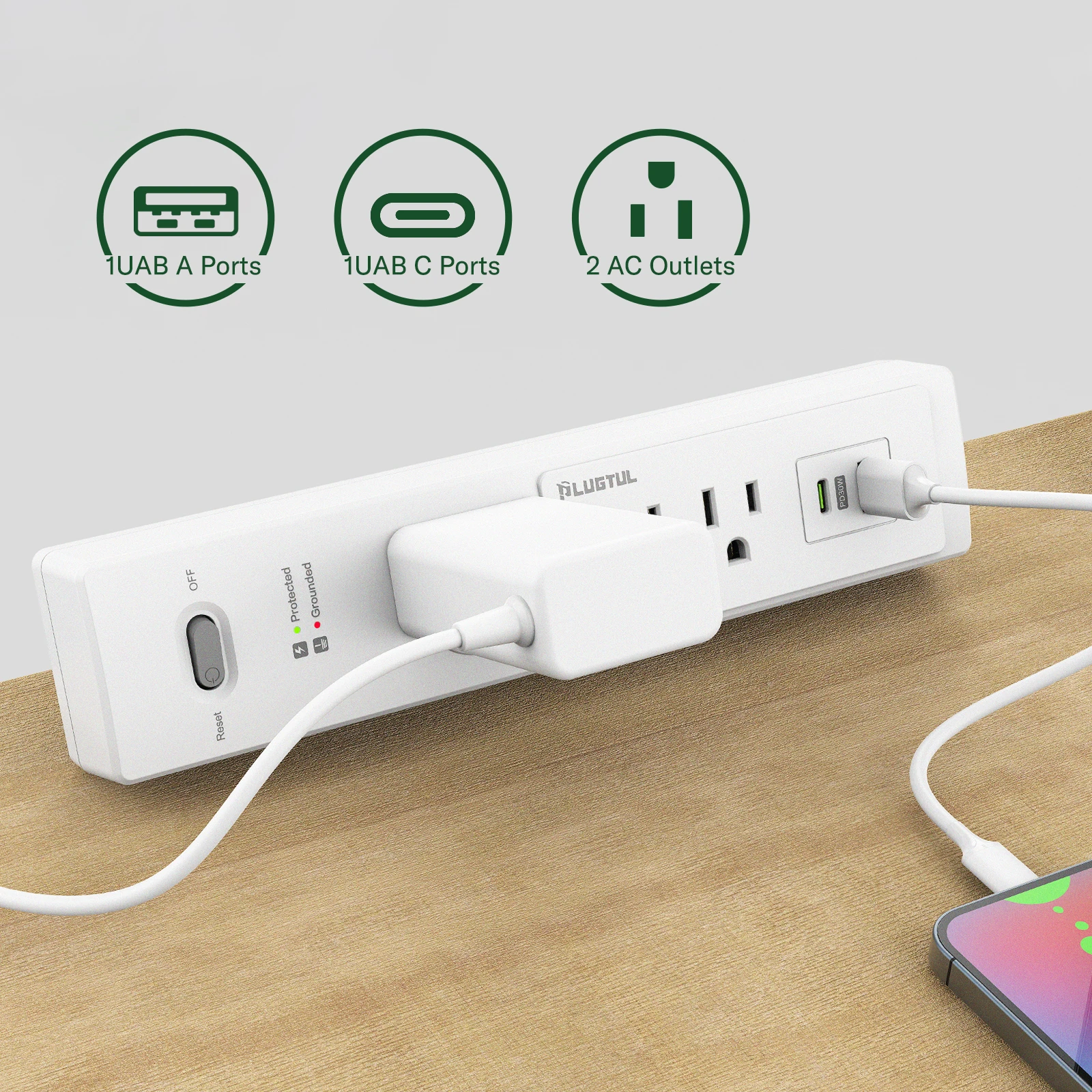 2 Usb Ports Desk Clamp Power Strip,Desk Outlet Charging Station,Etl ...