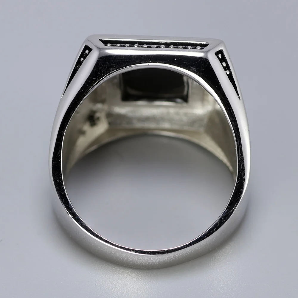 Black Onyx Men's Jewelry Rylos Sterling Silver DAD Ring With Diamonds ...