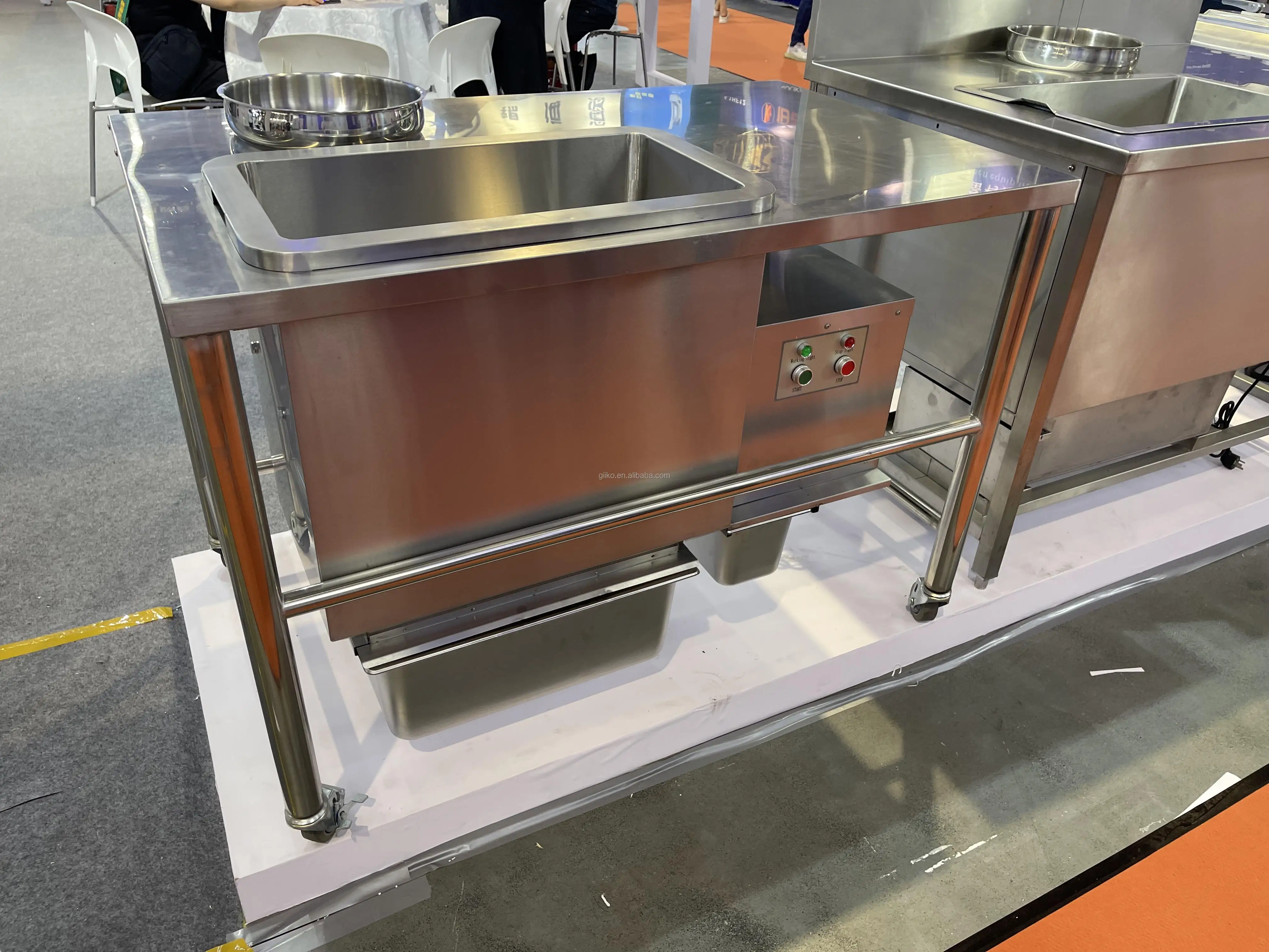 KFC Breading Table Electric Fried Chicken Breading Table with Automatic Powder Sieving| Alibaba.com