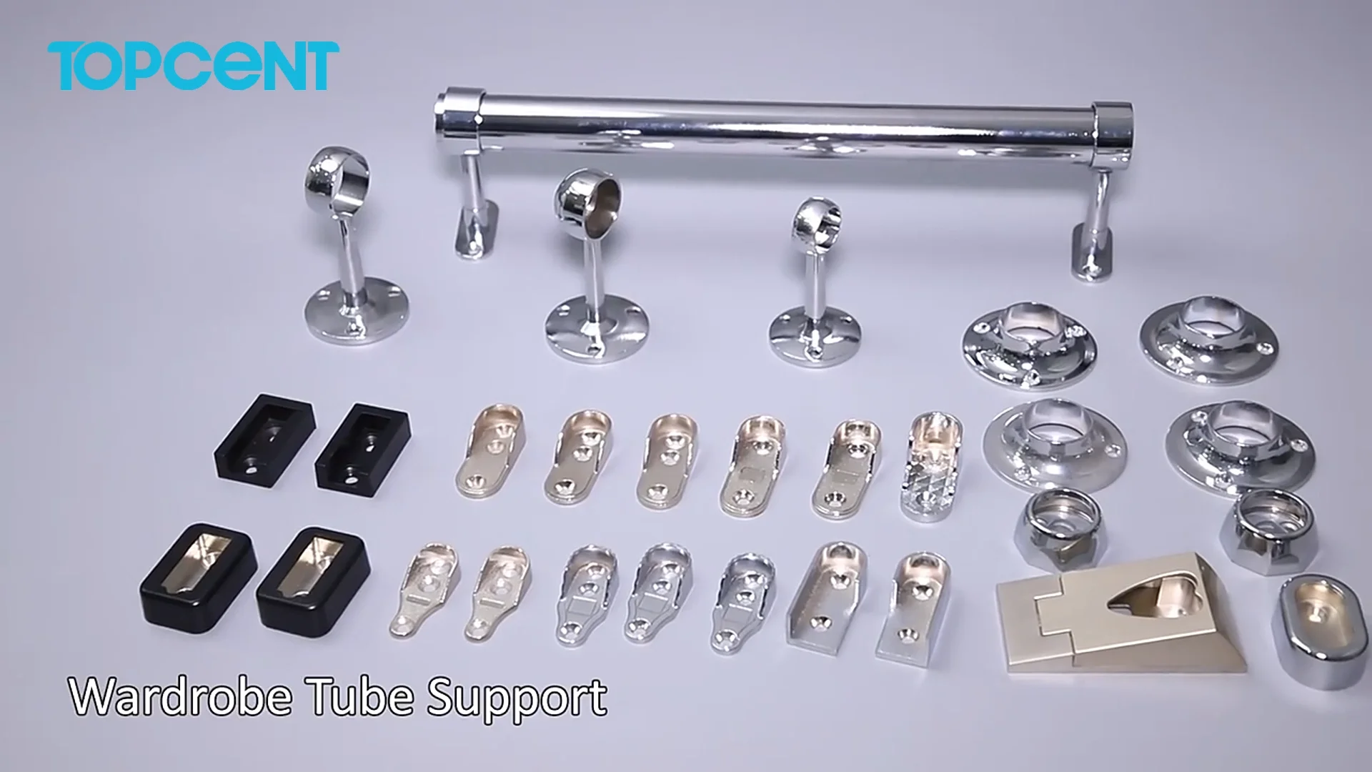 Topcent Wardrobe Rail Support Oval Wardrobe Hanging Rail Tube Holder ...