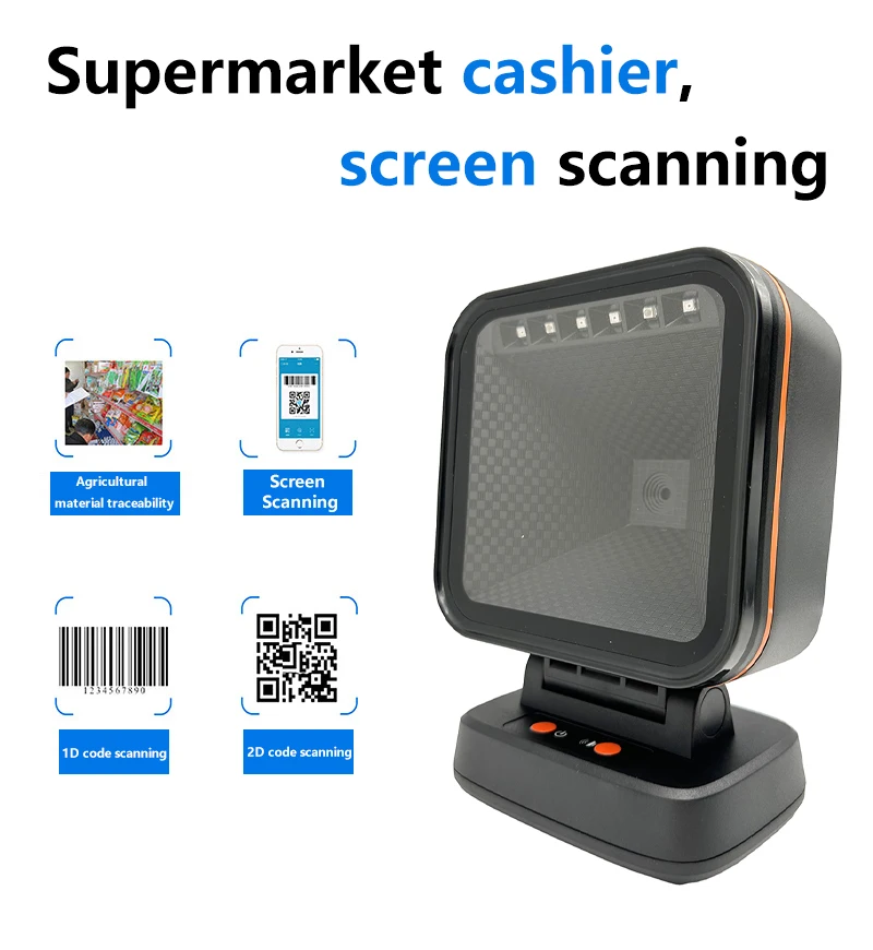2d Barcode Fixed Platform Scanner Desktop Wired Usb 1d 2d Bar Qr Code ...