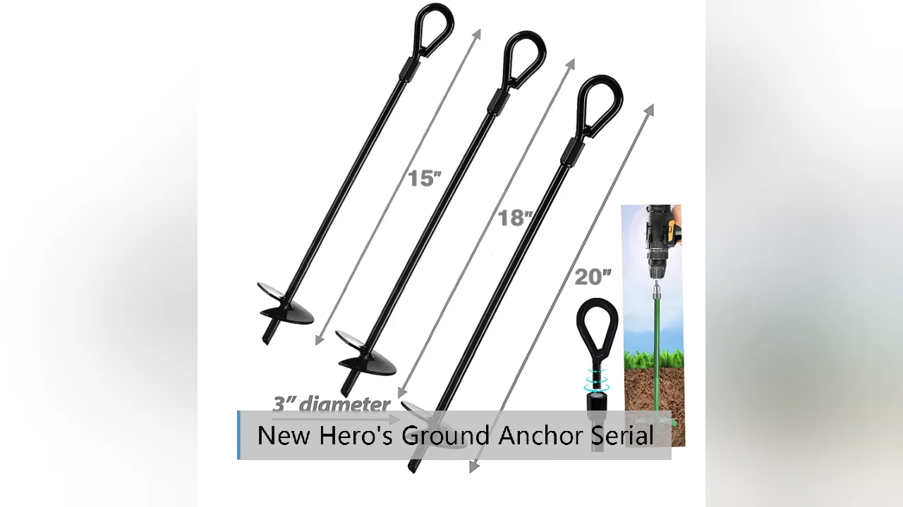 Earth Ground Anchor 18 Inch Spiral Blade Heavy Duty Earth Anchors Swing ...