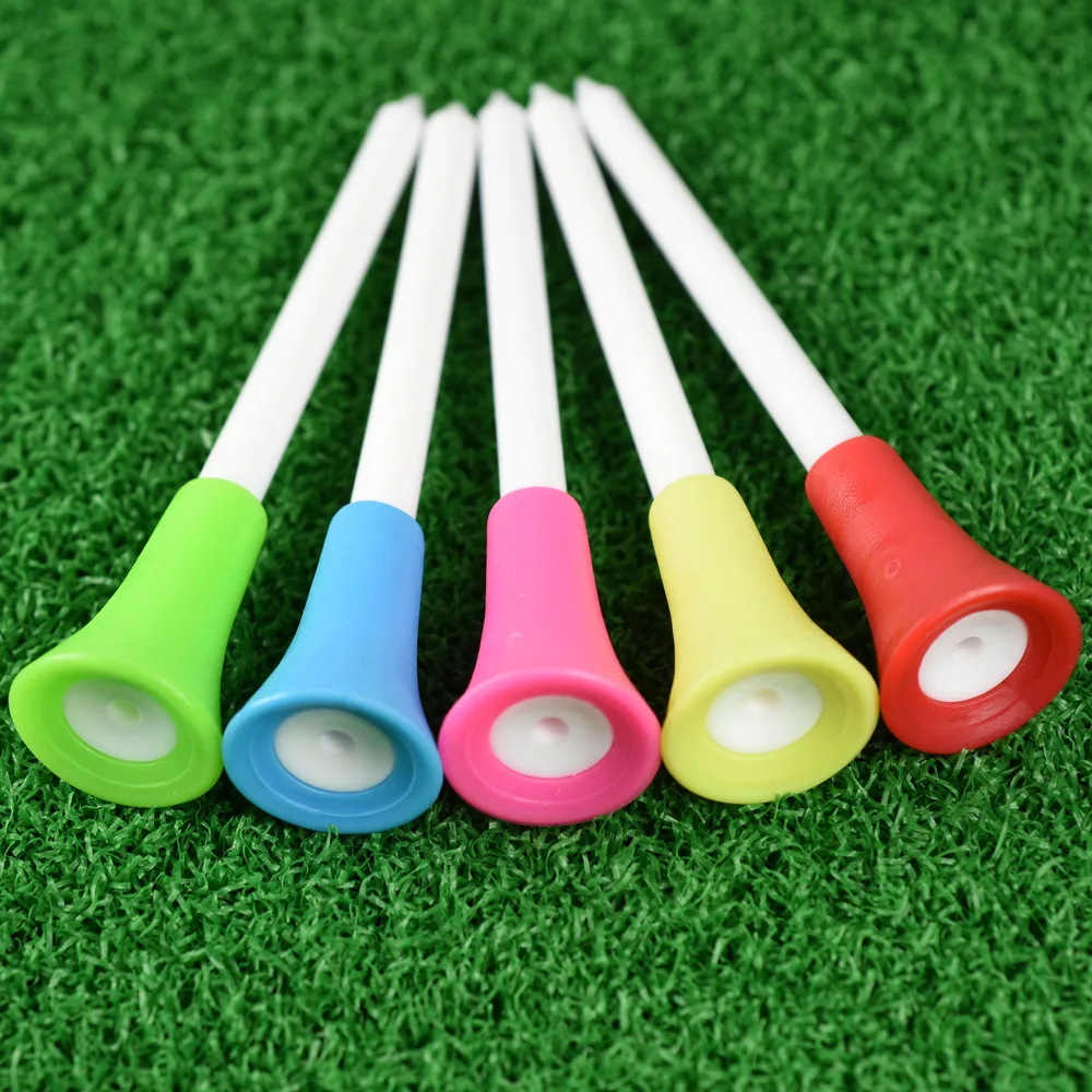 83mm Golf Supplies Soft Rubber Sleeve Tees with Plastic Spike Tees for ...