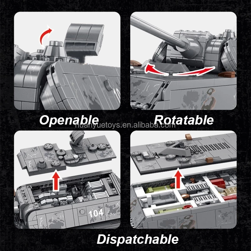 Military German Mouse Heavy Armored Tank MOC Building Blocks