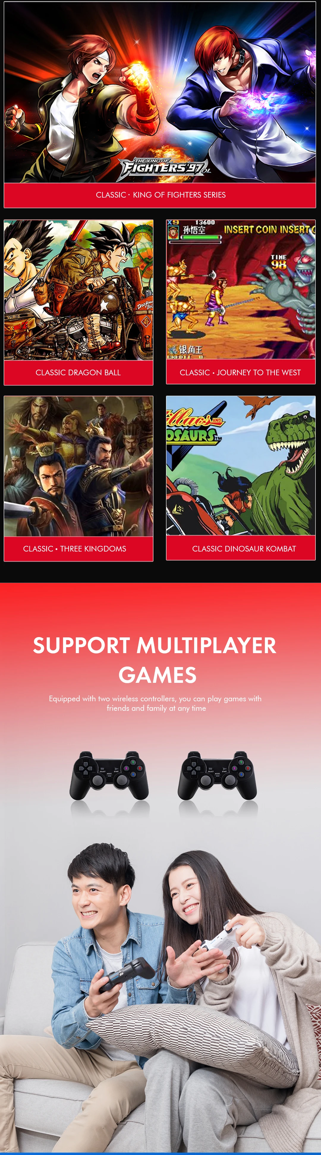 VAYAVA GD30 Video Console TV Stick - 20000+ Games Retro