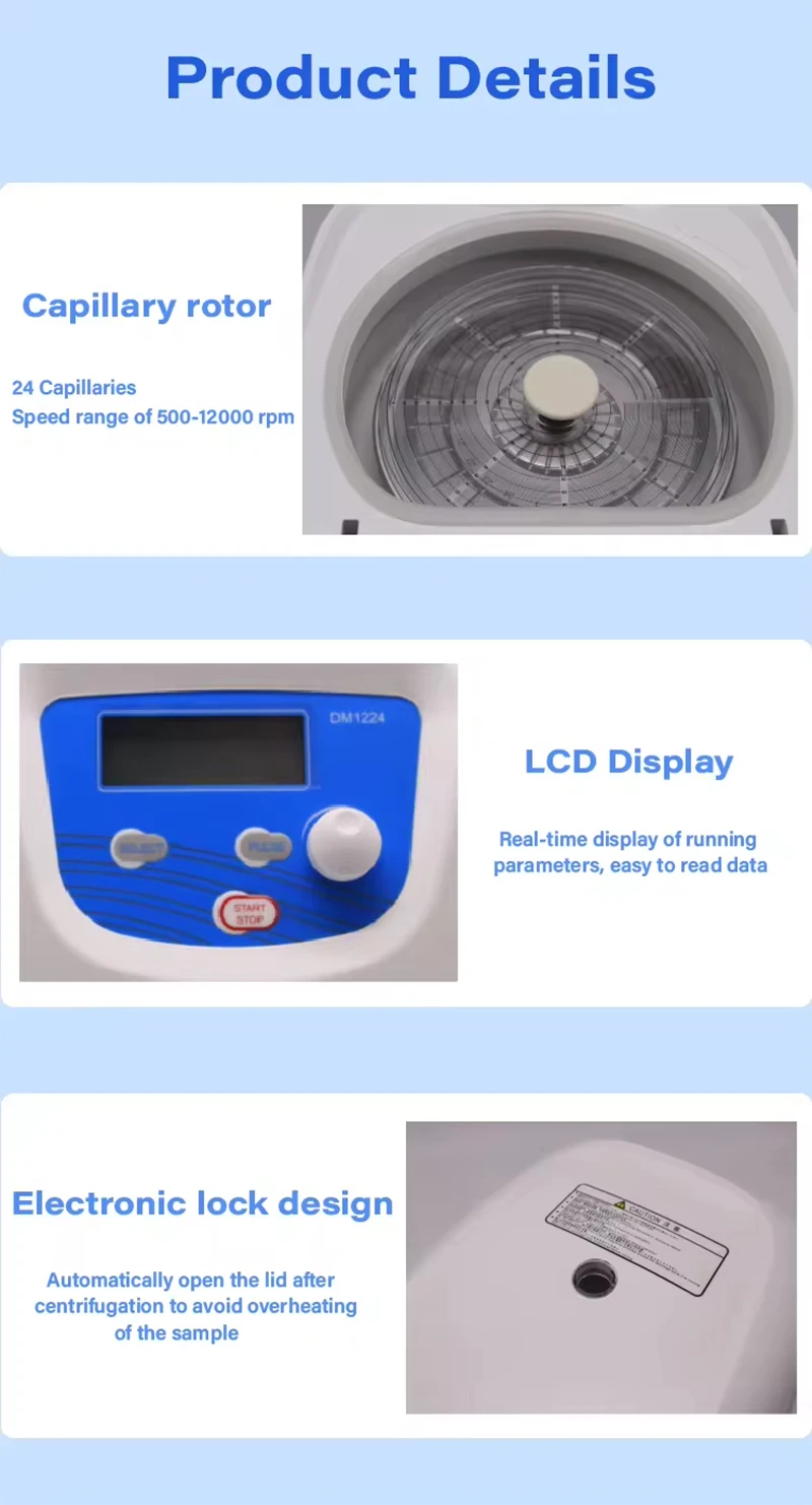 Dm1224 Dm1424 Economical Hematocrit Centrifuge Prp Centrifuge High ...