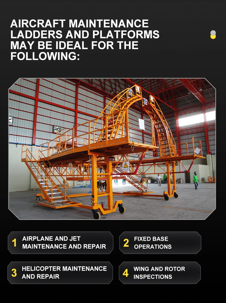 Large Moveable Aluminum Ladder Maintenance Platform Aircraft Docking ...