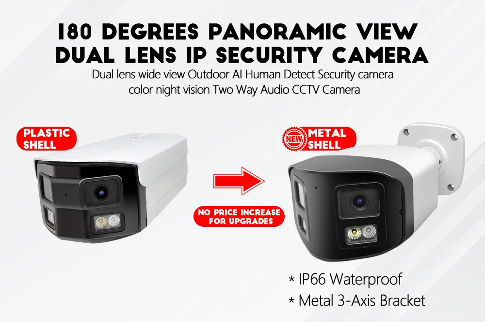 4MP Dual Lens 180 Degree Panoramic IP Camera - Colorvu