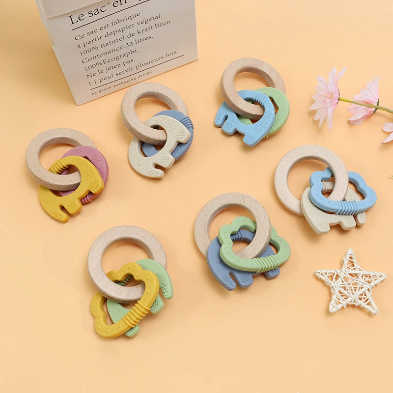 In Stock Cartoon Silicone Baby Teether Infant Toy Sensory Toys Silicone Teether Baby Teething ...