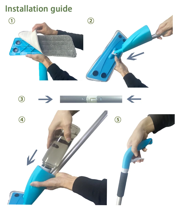 Mophead Flat Handy Mop Cleaning Hand Free Washing Water Squeeze 360 ...