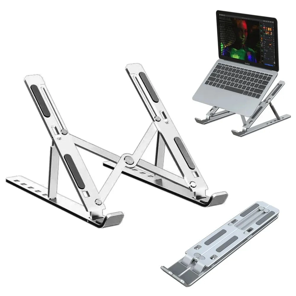 Folding Portable Desk Aluminum Laptop Holder Adjustable 6 Gears Table ...