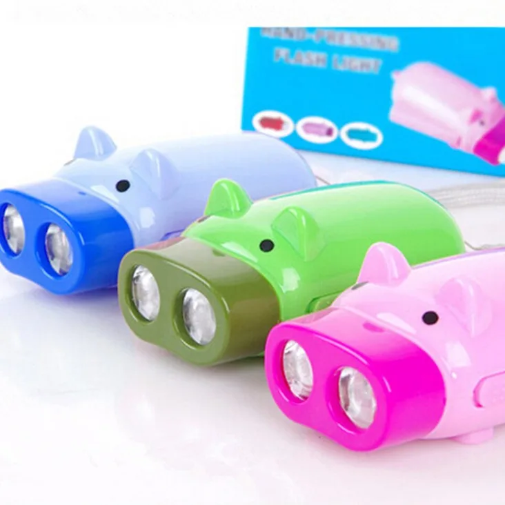 Cute Hand Power Dynamo Piggy Pig Pressing Flashlight Torch - Buy Dynamo ...