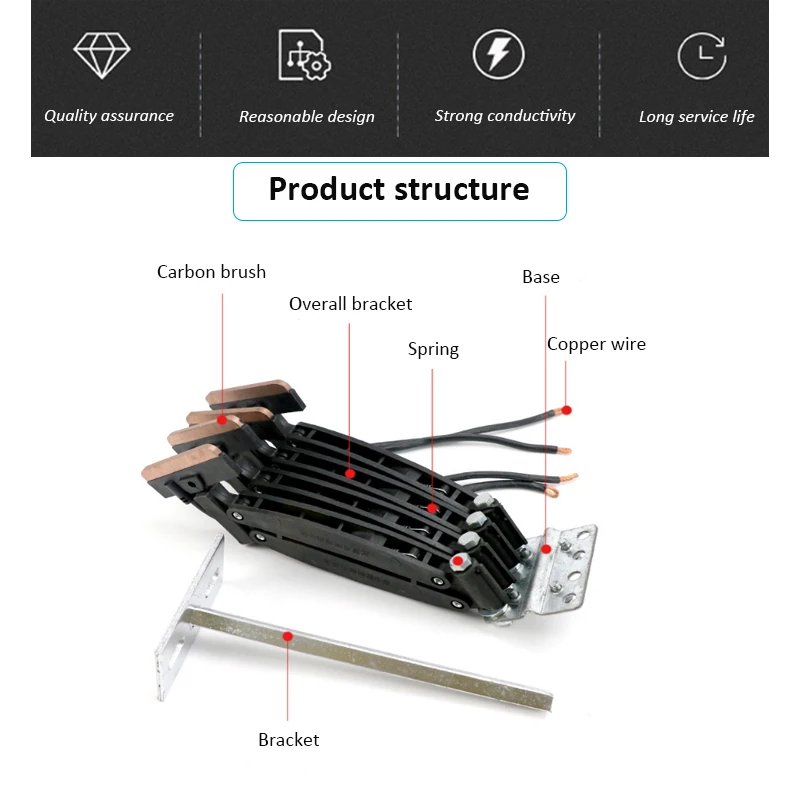 4p-60a Current Collector For Crane Seamless Conductor Rail Copper Bus ...