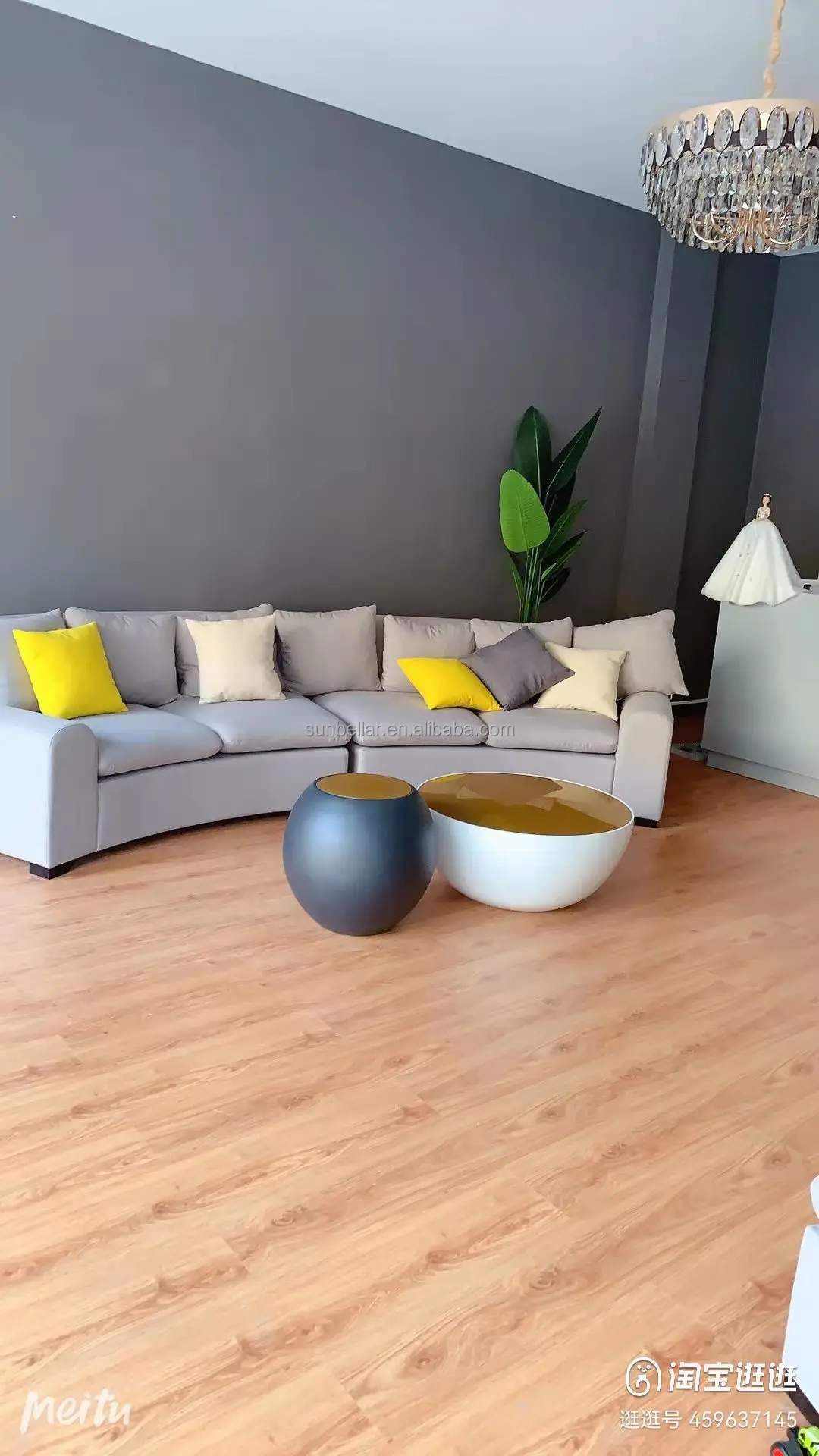 Minimalist Pure White Fabric Half Moon Shape Sectional Sofa Set for ...