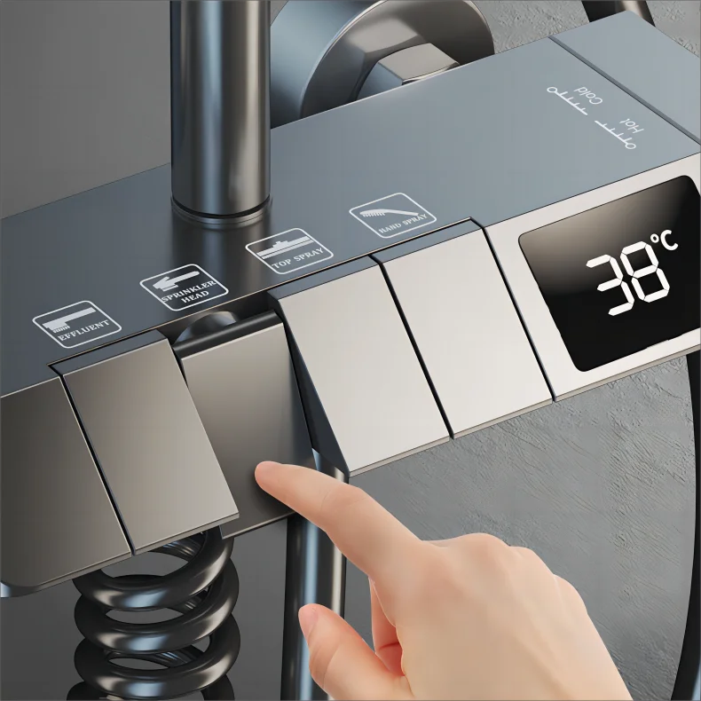 Three Modes Sprayer Stainless Steel Column Bathroom Wall Luxury Piano ...