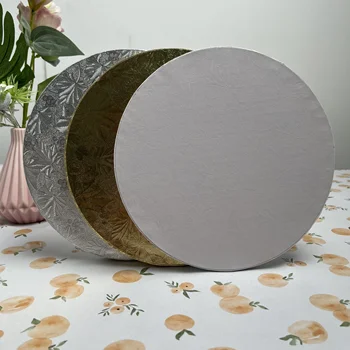 Customized Logo Wedding Round White Cake Board 6 8 10 12 Inches - Buy ...