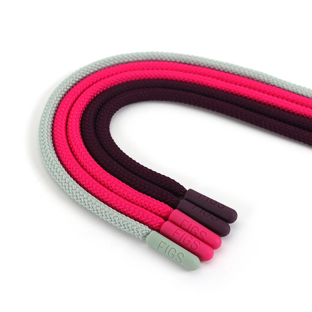 Garment Silicone Dipping Tip Jacquard Custom Round Polyester Drawstring ...