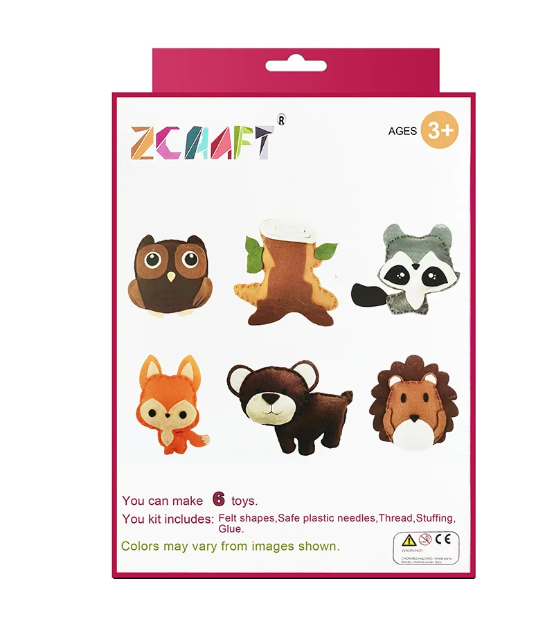 Custom Animals Craft Kit Forest Creatures Diy Sewing Felt Plush Animals ...