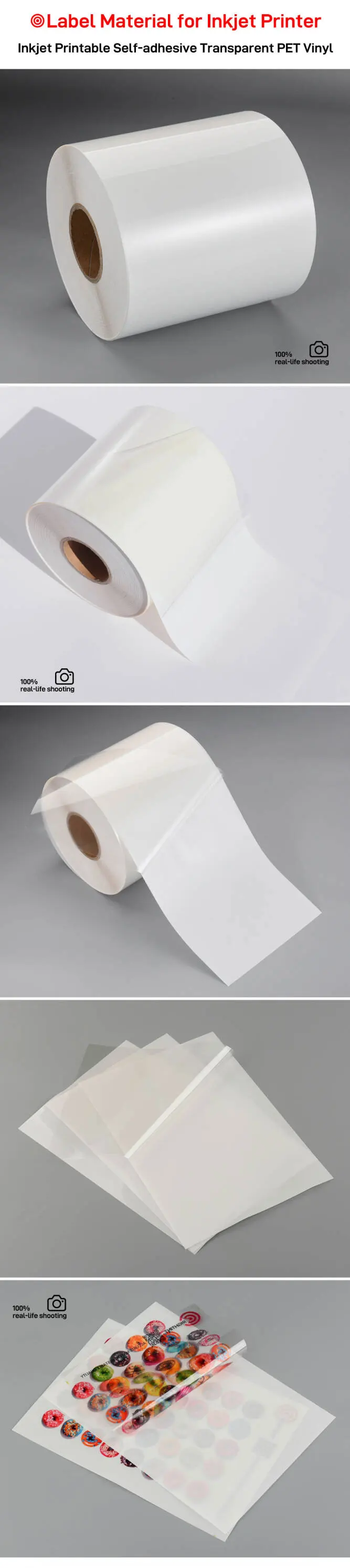 UV Adhesive Inkjet Printable Transparent A4 Vinyl Film