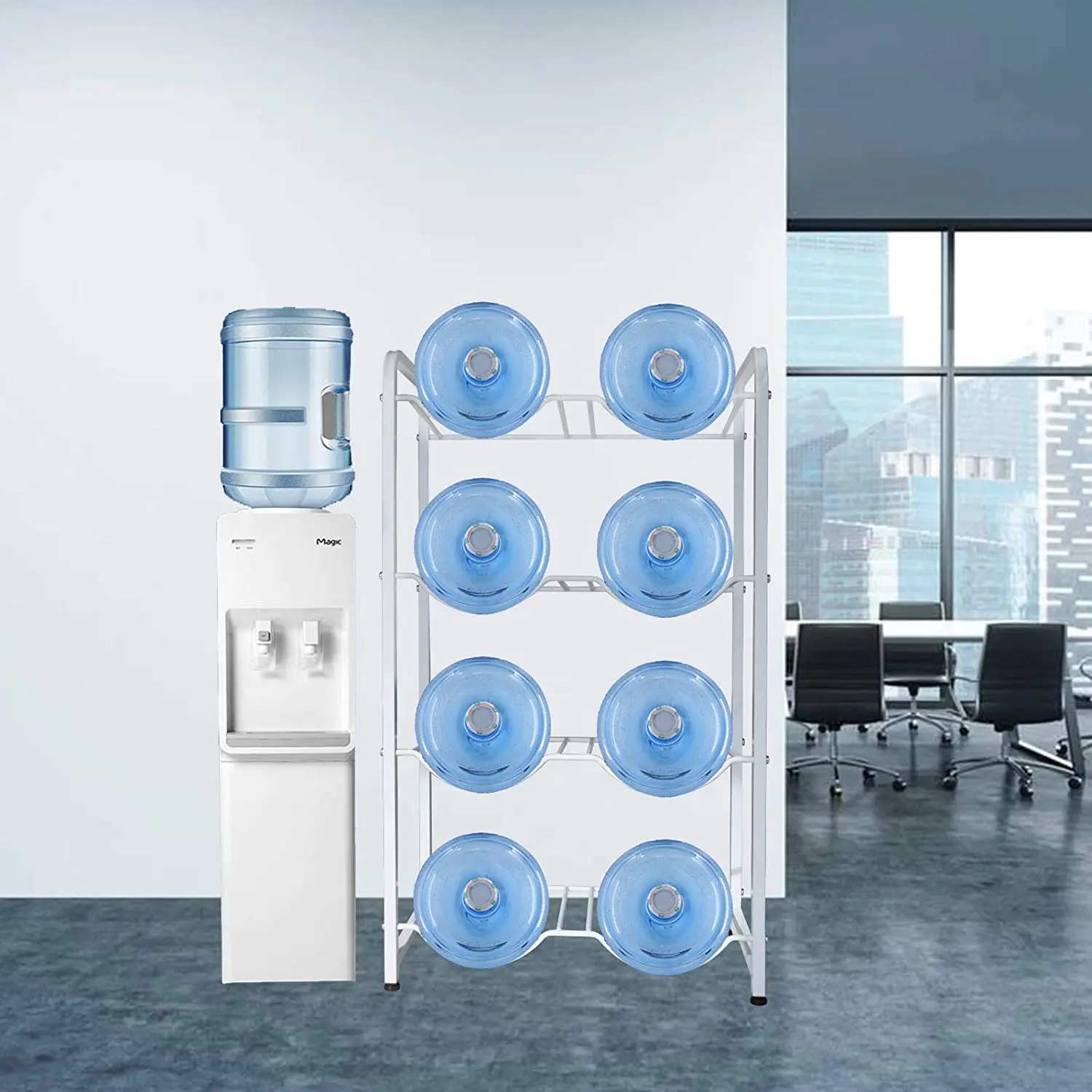 4 Tier Floor Display 5 Gallon Water Bottle Rack 20 Liter 5gallon Bucket ...