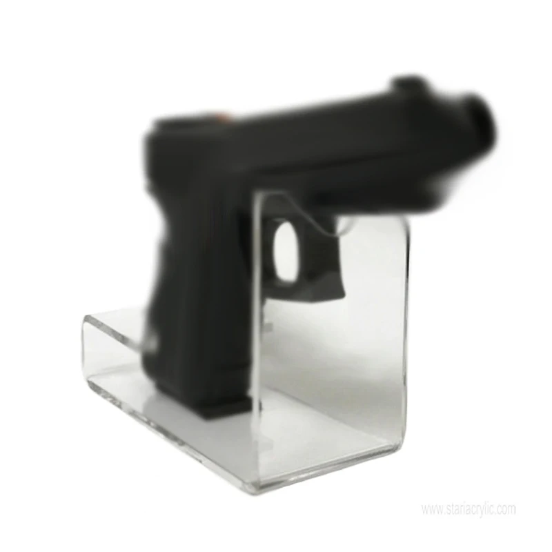 Countertop Clear Acrylic Pistol Display Stand Lucite Gun Display Holder ...