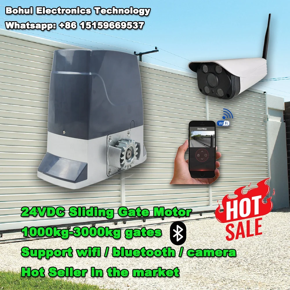 DC 24V 1000KG-3000KG Sliding Gate Motor Solar Automation Electric ...