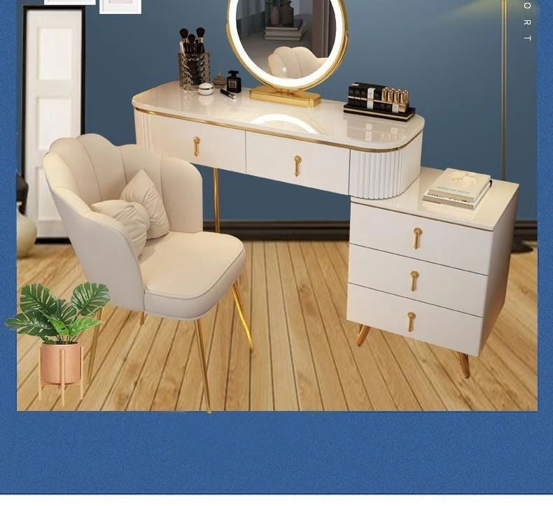 Wholesale Modern Gold Legs Wooden Dressing Table Makeup Table Vanity ...