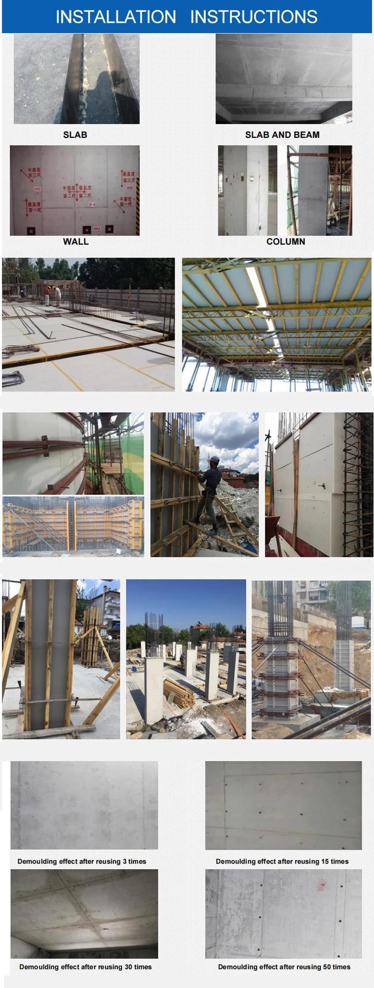 Cheap Plastic Construction Formwork - Durable & Easy Handling