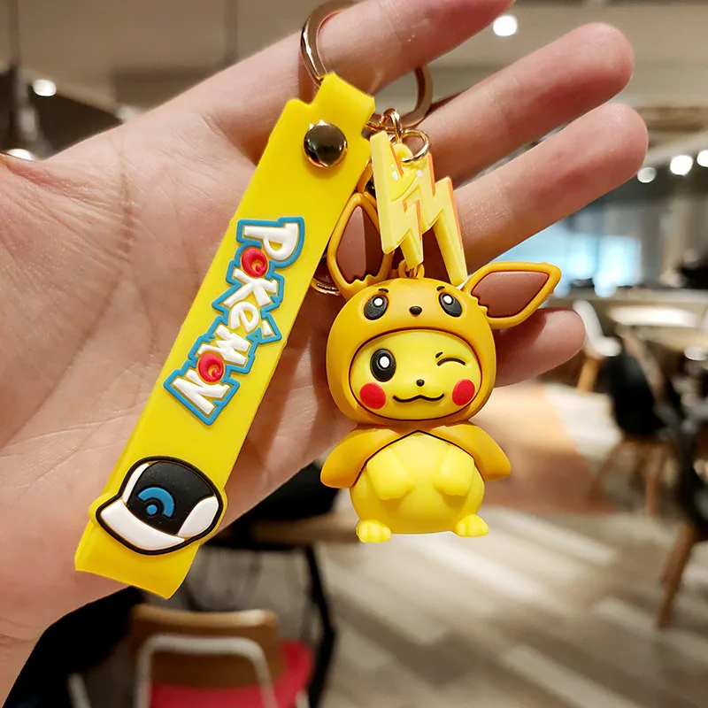 Soft Pvc Rubber 3d Keychain Cute Cartoon Pokemon Pika Doll Pendant ...