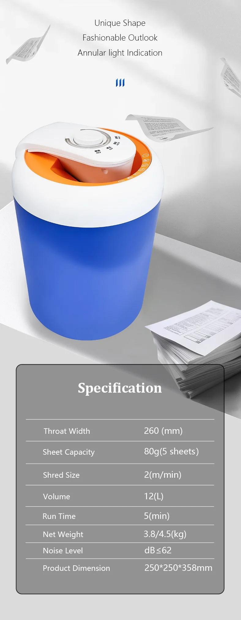 Mini Paper Shredder - Efficient & Quiet Cross-Cut Shredding