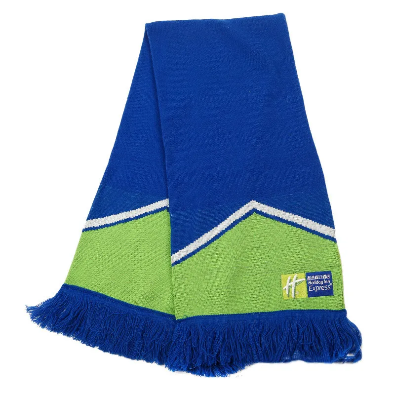 Promotional Custom Jacquard Knitted Sports Football Club Soccer Scarf ...