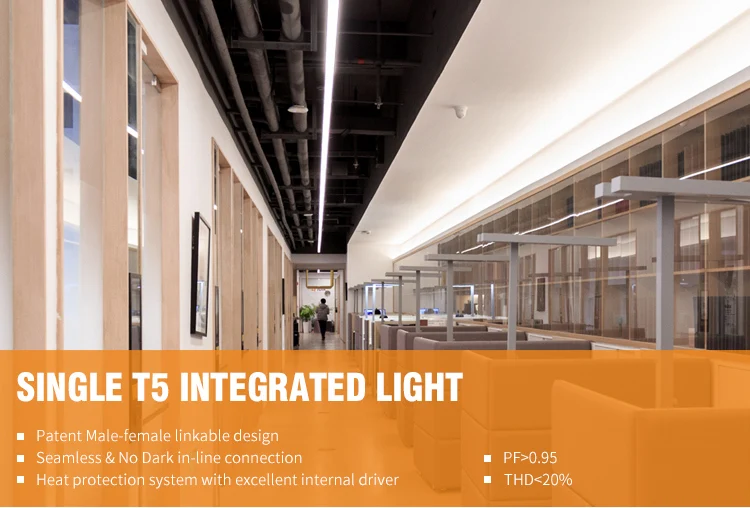 Indoor Hotel Led Tube Fixture 2ft 3ft 4ft T5 Lamp Fittings 0.6m 18w 36w ...