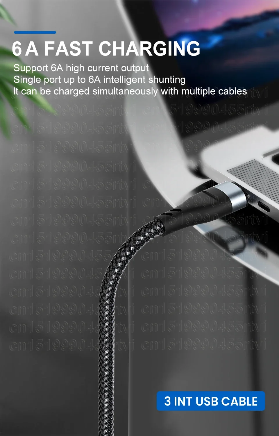 6a 3 In 1 Supercharging Cable Micro Usb Type-c Fast Charger Micro Usb ...