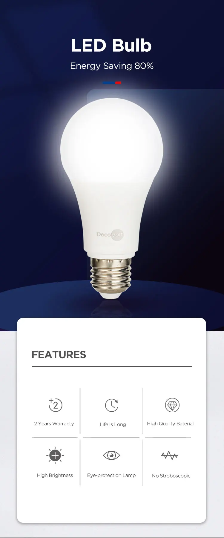 Decovolt High Quality A Bulb 5w 7w 9w 12w 15w 18w 24w E27 Led Light ...