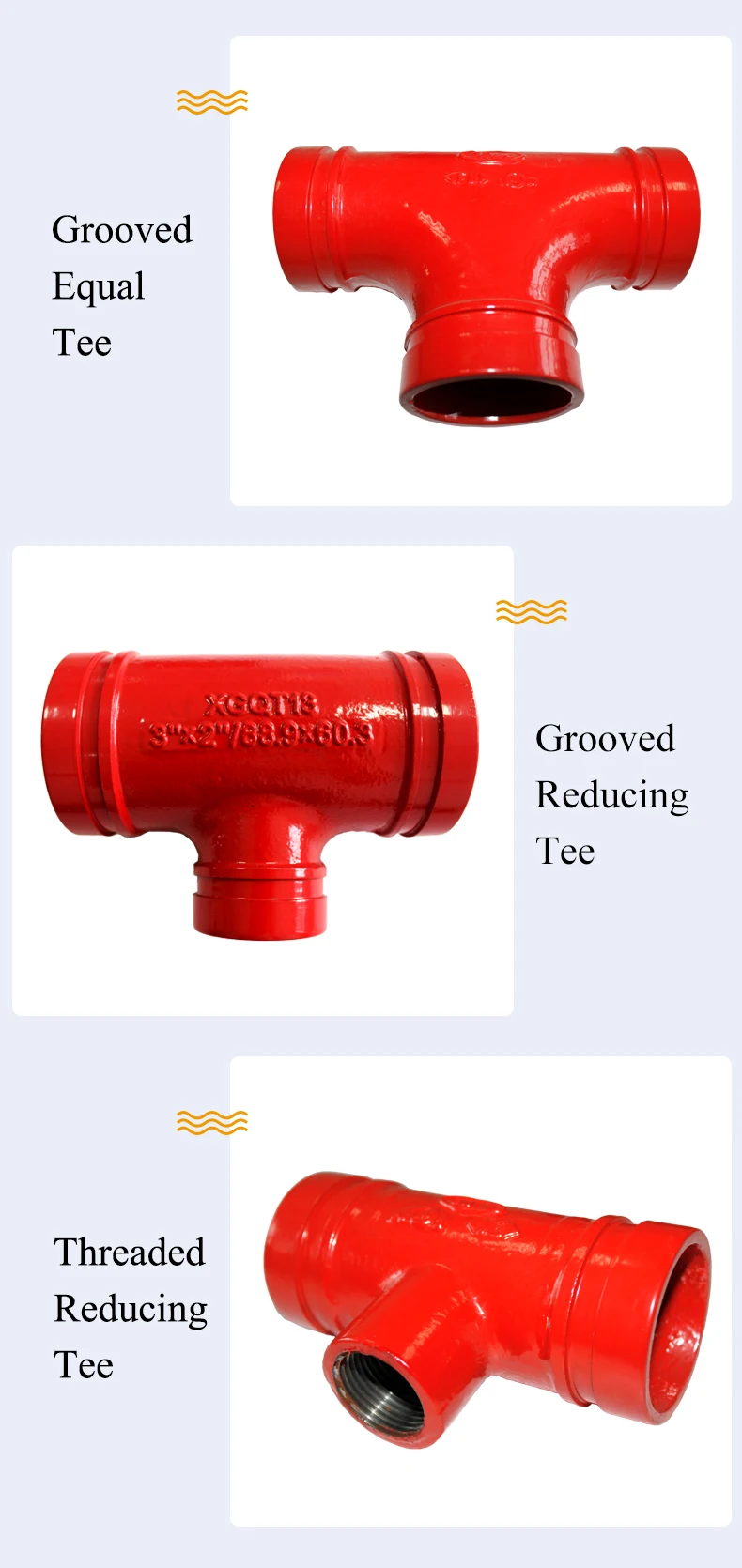 Fire Protection System Used Pipe Fittings Grooved Threaded Tee| Alibaba.com