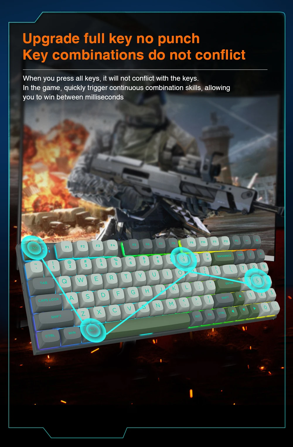 Rapid Trigger Gaming Keyboard - Magnetic Switches & 75% Layout