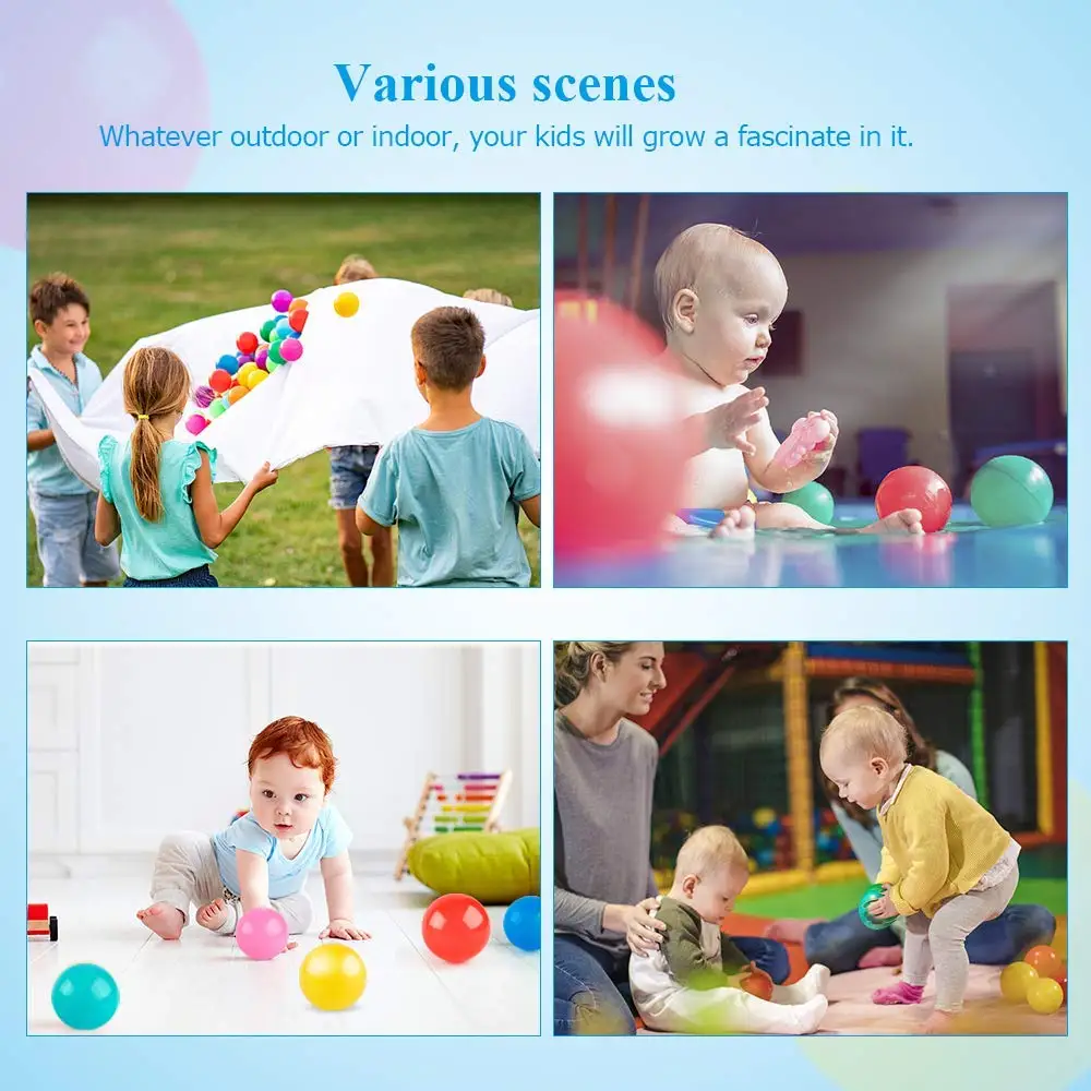 Transparent Plastic Pe Ball Pit Balls 65mm Playballs For Kids Aged 0-24 ...