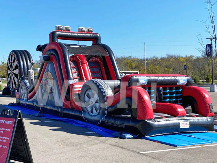 40ft Big Race Car Inflatable Obstacle Course Inflatable Bouncer ...