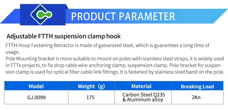 Factory Price Drop Cable Clamp Galvanized Steel Faster Hook Ftth Hoop ...