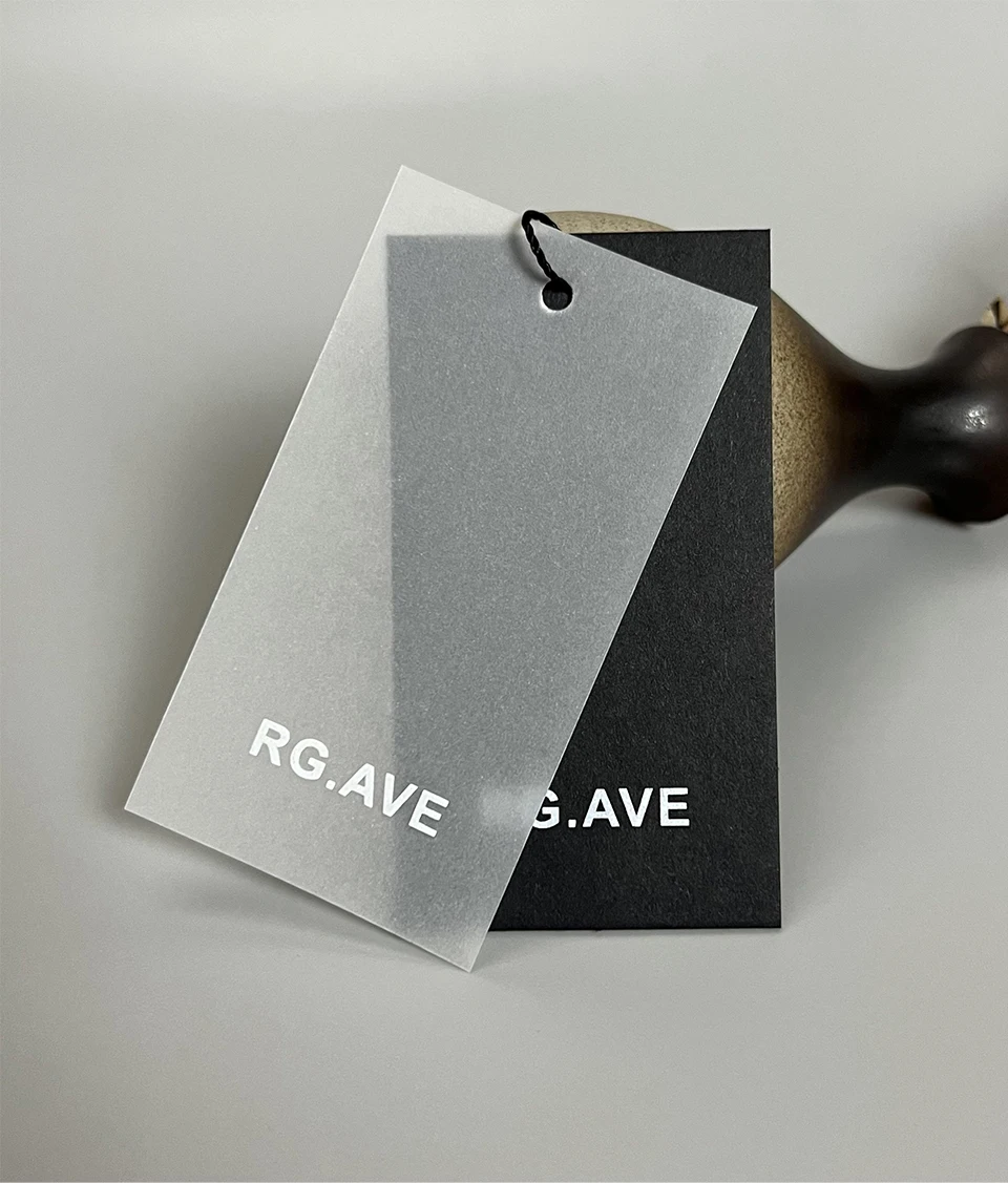 Custom Brand Logo Special Black Card Paper Tag Screen Printed