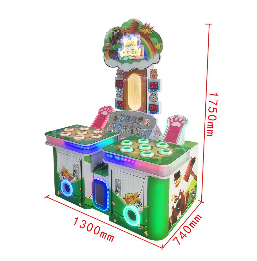 Popular Indoor Coin Operated Kid Whack a Mole Hitting Mouse for Double ...