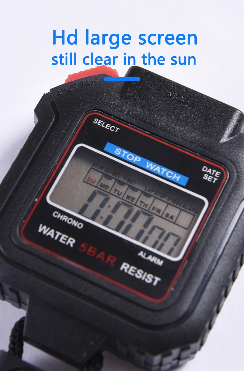 Three Row 10 Track 100 Track Memory Waterproof Electronic Stopwatch Timer Track Training Running ...