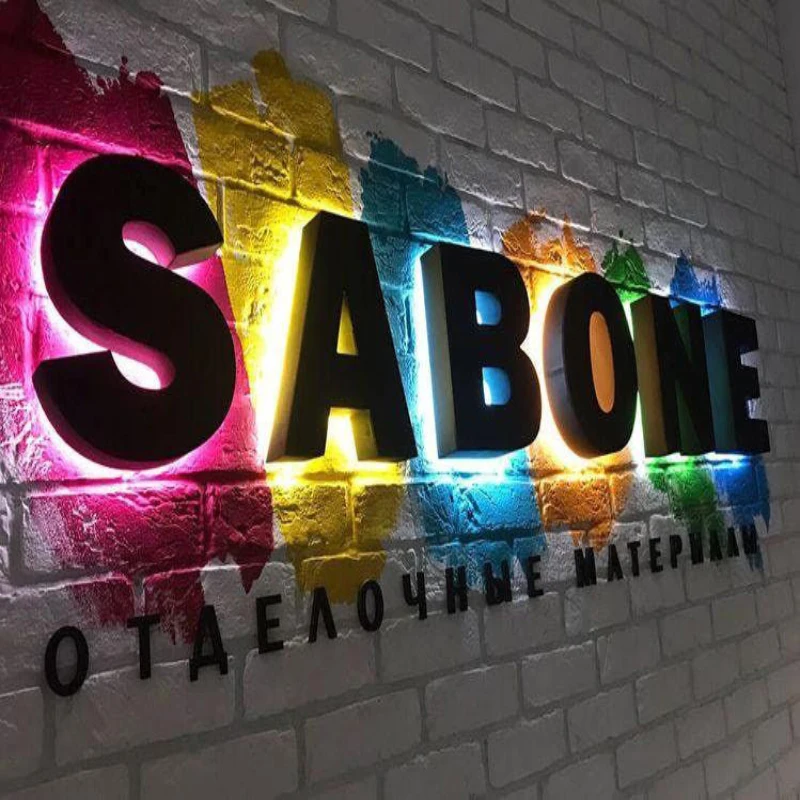 Custom Led Sign Board Wall Sign Company Store Store Reception Wall ...
