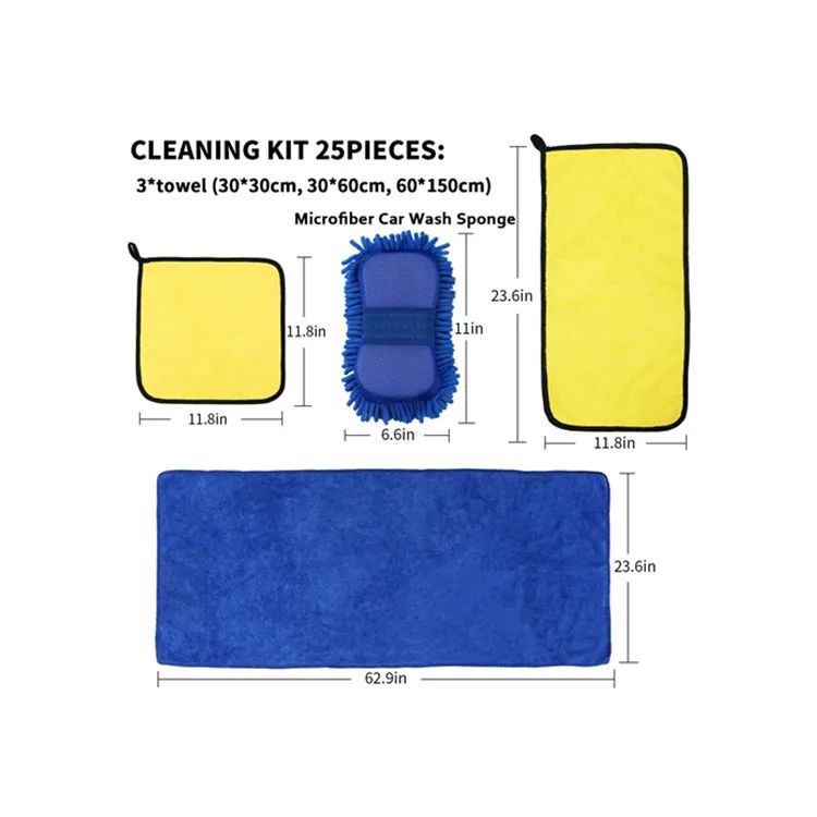 Kit Peralatan Cuci Mobil Interior Eksterior Handuk Ban Set Sikat ...