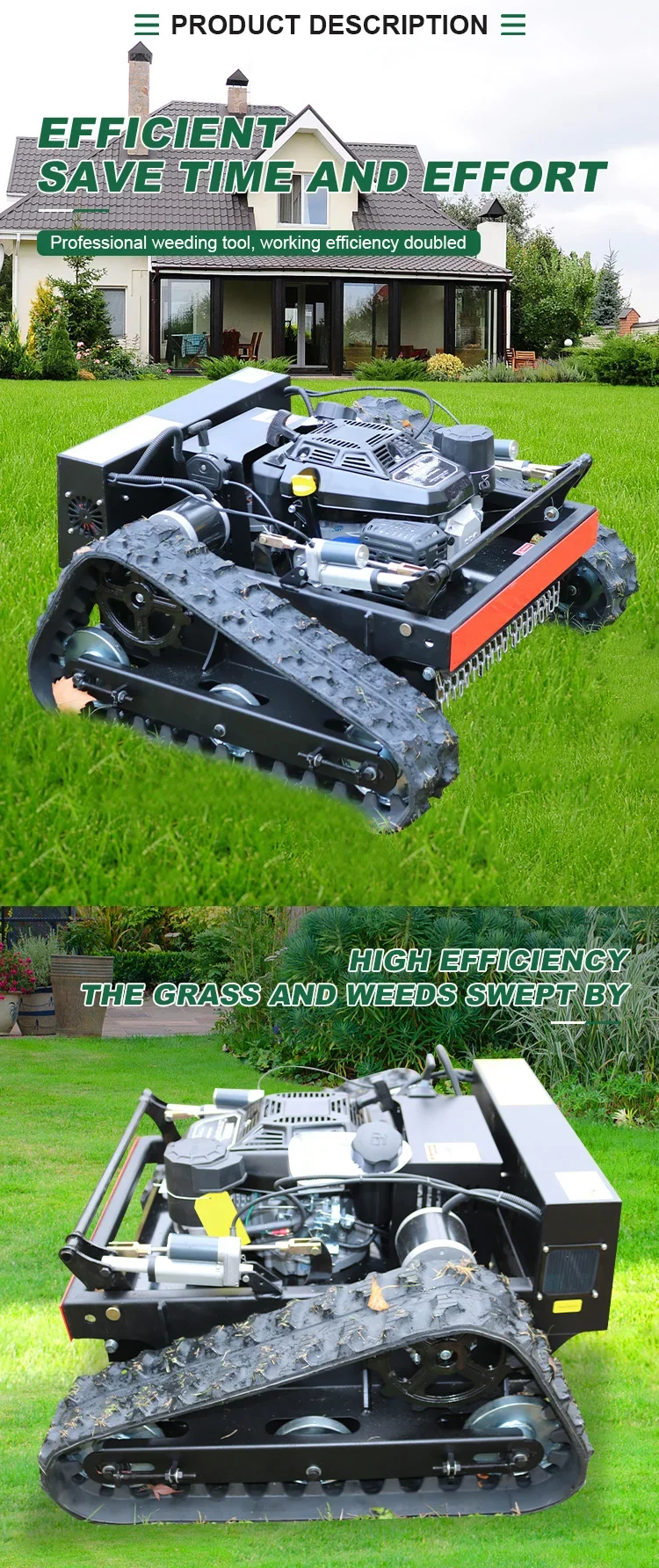 Factory Price Crawler Self-propelled Remote Control Electric Robot Lawn ...