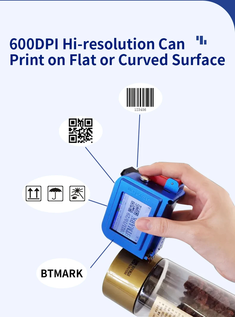 BTMARK Mini Handheld Inkjet Printer - Compact Portable Device for Box ...
