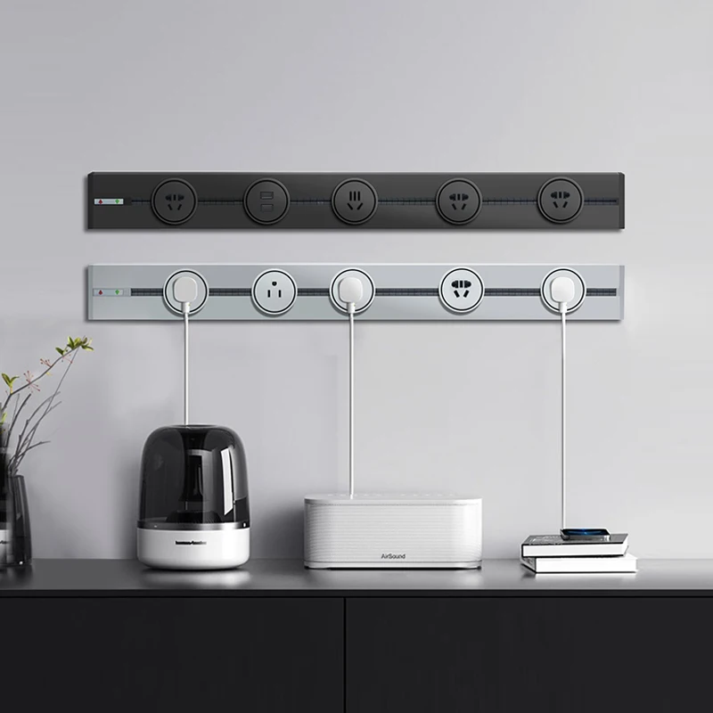 70mm Width Surface Mounted Smart Kitchen Office Rail Power Track System ...