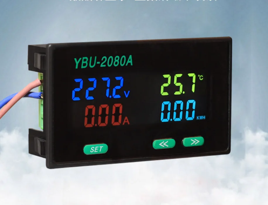 Multi-functional Ac Single-phase Power Meter Electric Energy Voltage ...