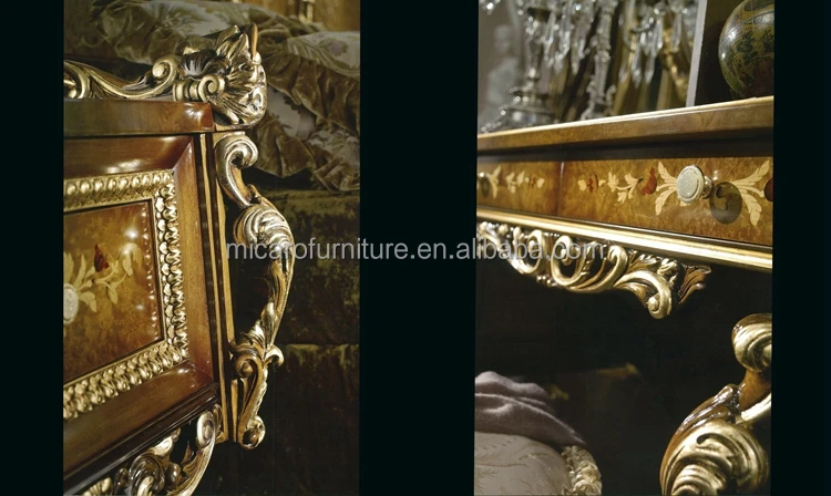 Palace Royal Baroque Classic Design Wooden King Size Bed