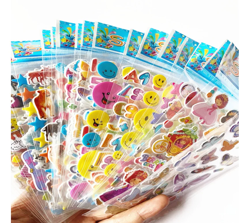 Santa Claus Stickers Children Cartoon Bubble Stickers 3d Reward Pvc ...